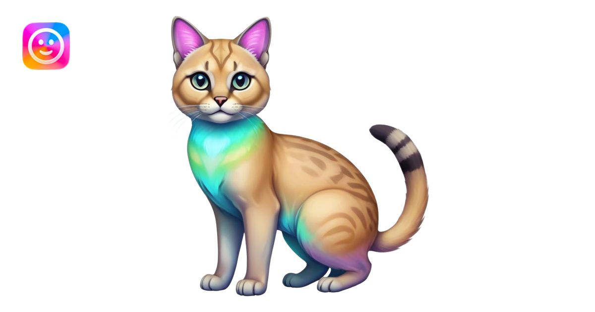 Colorful Neon exotic iridescent tropical shiny Fantasy-Siamese-Bobcat ...