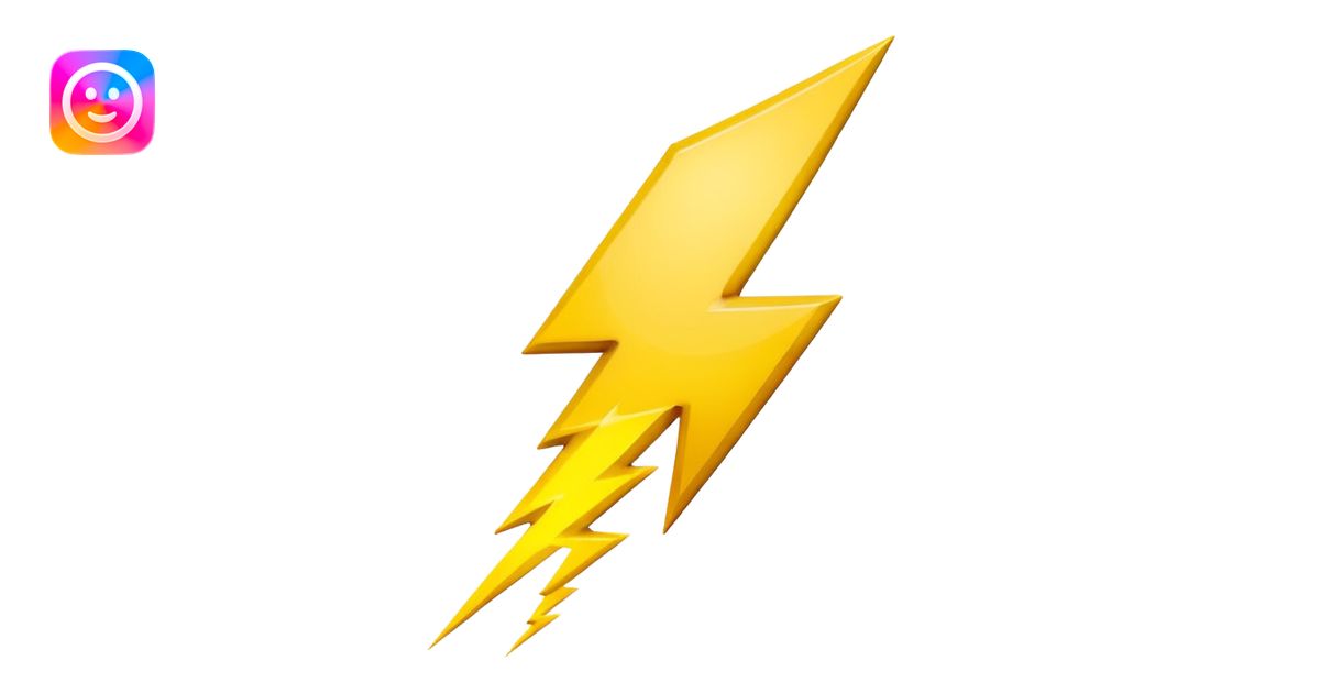 Lightning bolt with yellow dot under it emoji | AI Emoji Generator