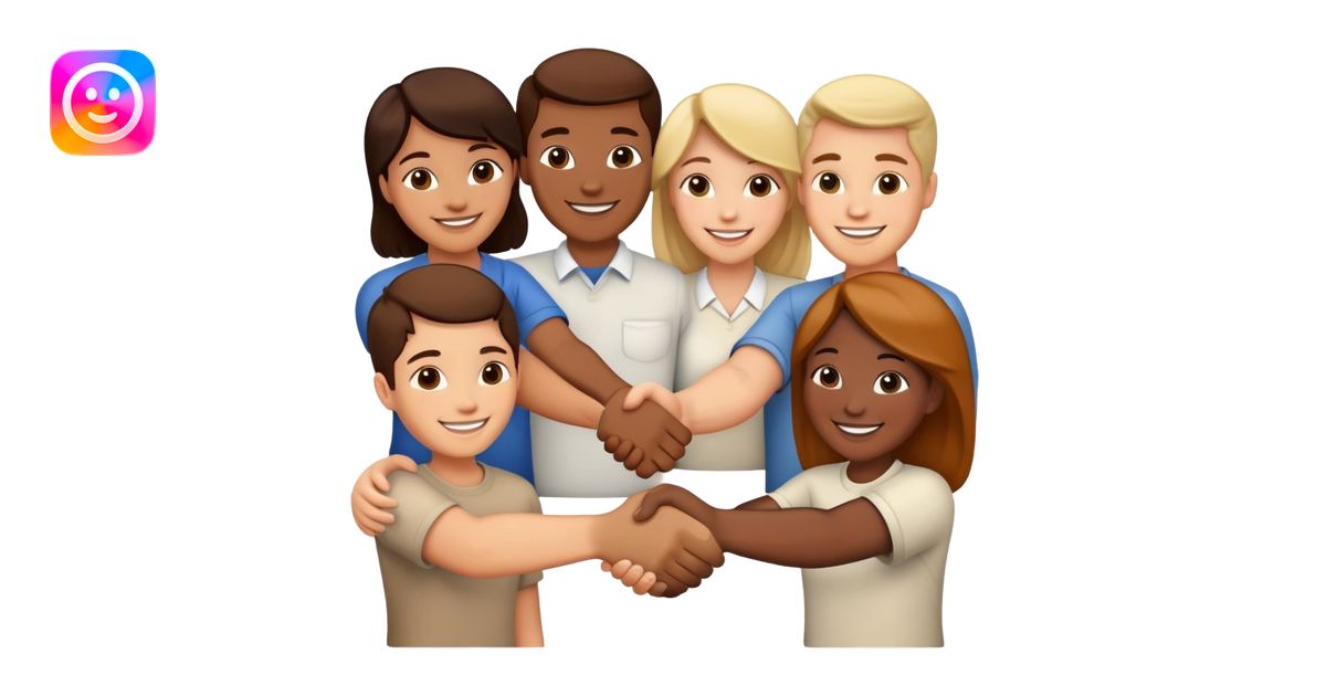 Happy people are shaking hands emoji | AI Emoji Generator