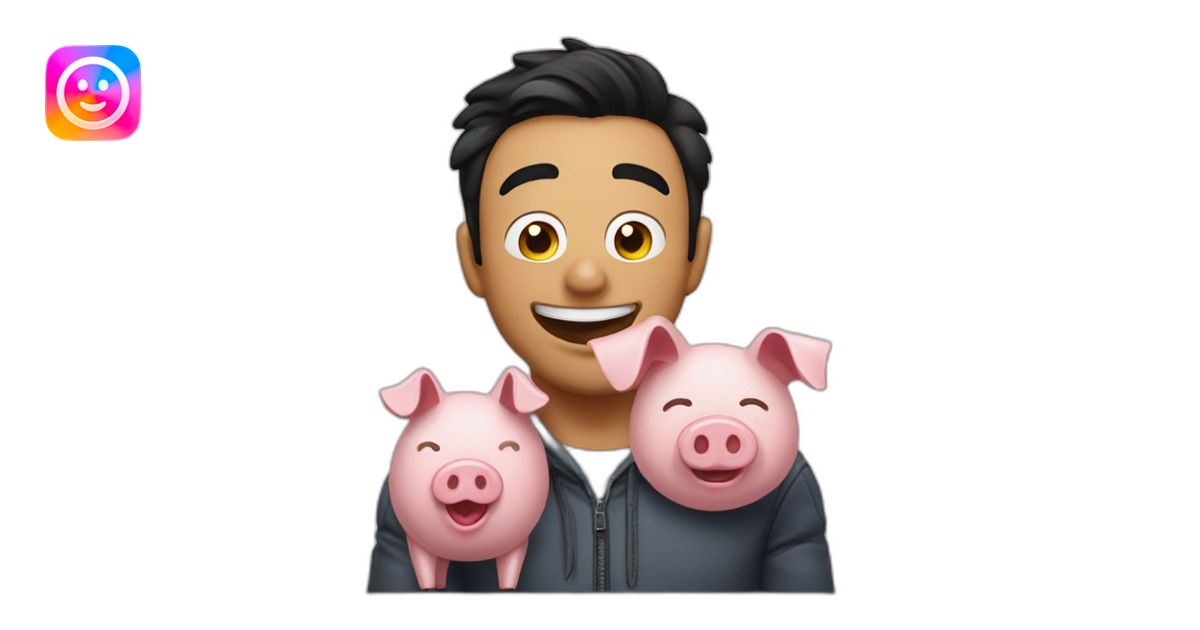 Pity martinez laughing at pig emoji | AI Emoji Generator