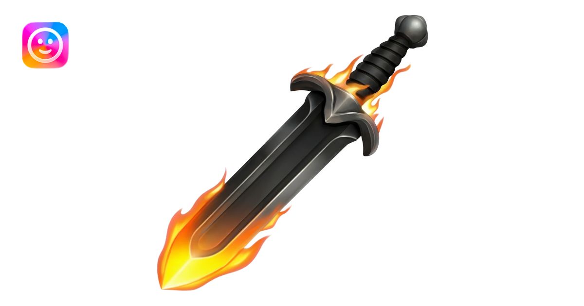 Black flaming sword emoji | AI Emoji Generator