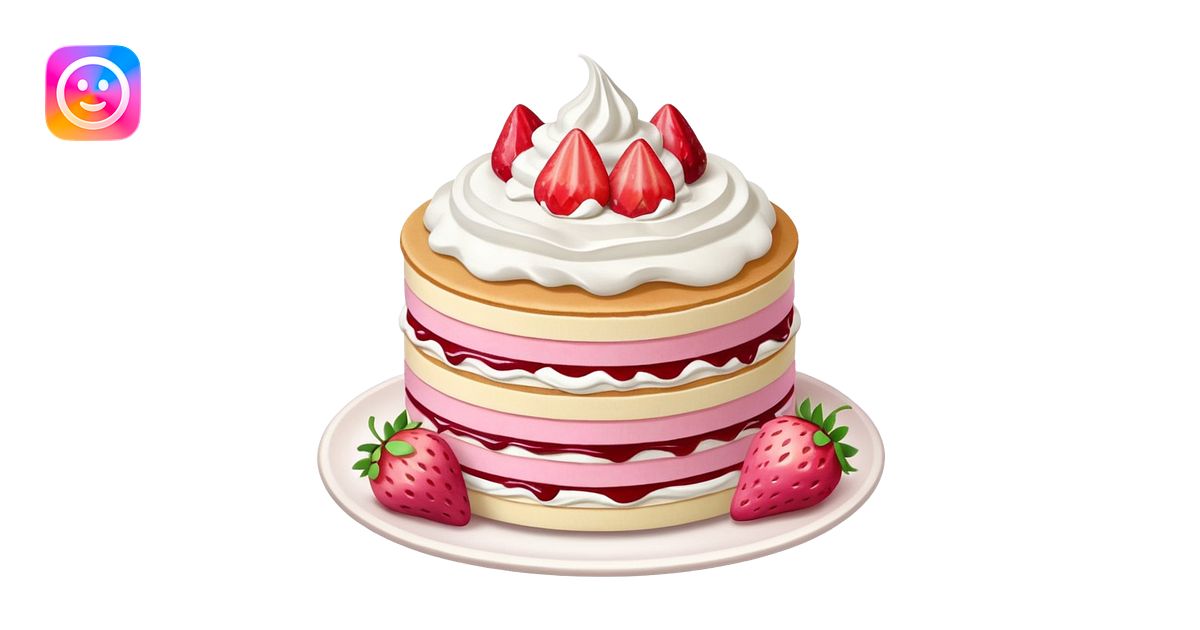 pink Crepe strawberry jam cake emoji | AI Emoji Generator
