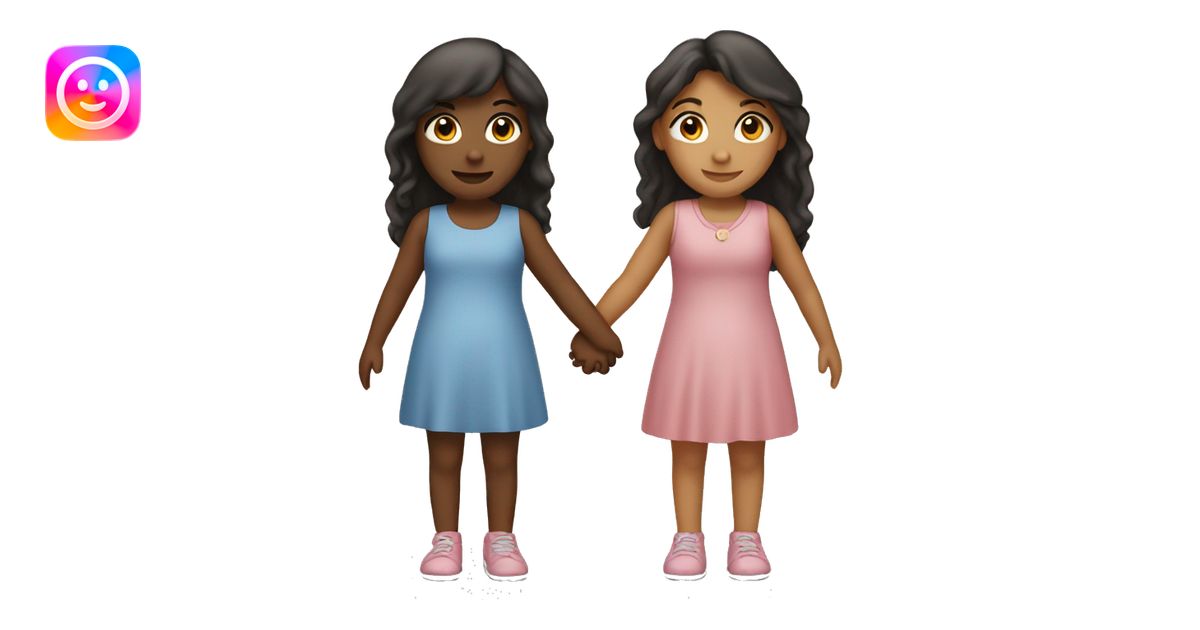 Two girls holding hands emoji | AI Emoji Generator