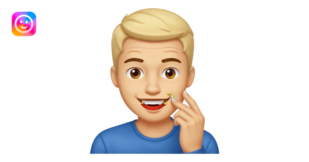 zesty guy biting nail while smirking emoji | AI Emoji Generator