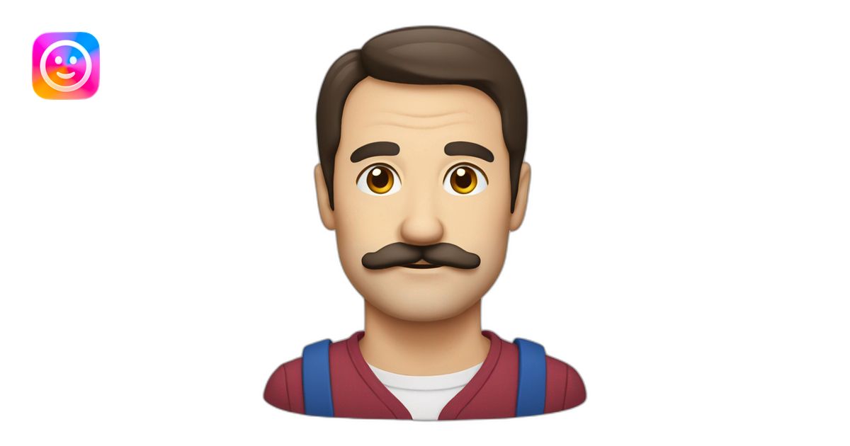 Mid age brunette British guy with crooked moustache emoji | AI Emoji ...