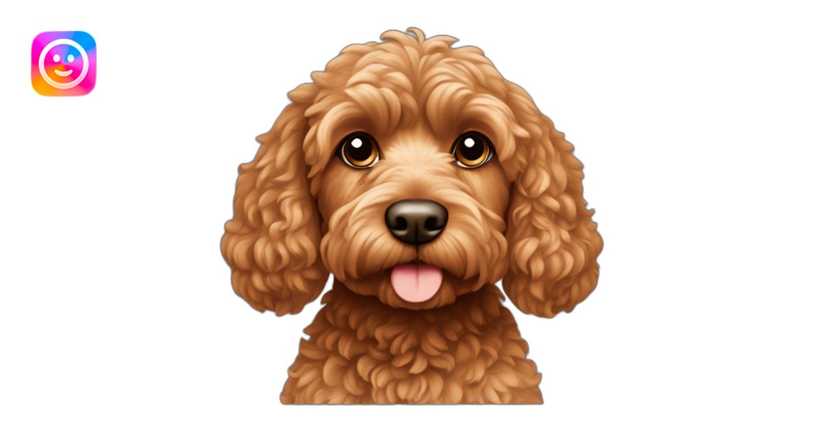 Reddish light brown cockapoo sat down emoji | AI Emoji Generator
