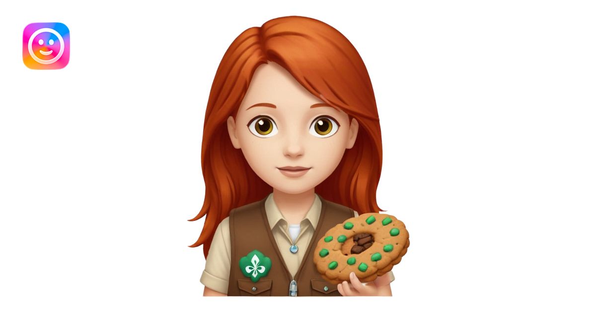 white girl scout with red long hair selling cookies with a brown Girl ...
