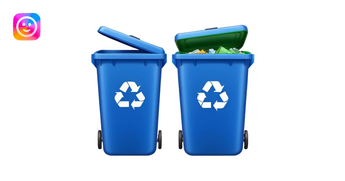 BLUE TRASH BIN NEXT TO GREEN RECYCLING BIN emoji | AI Emoji Generator