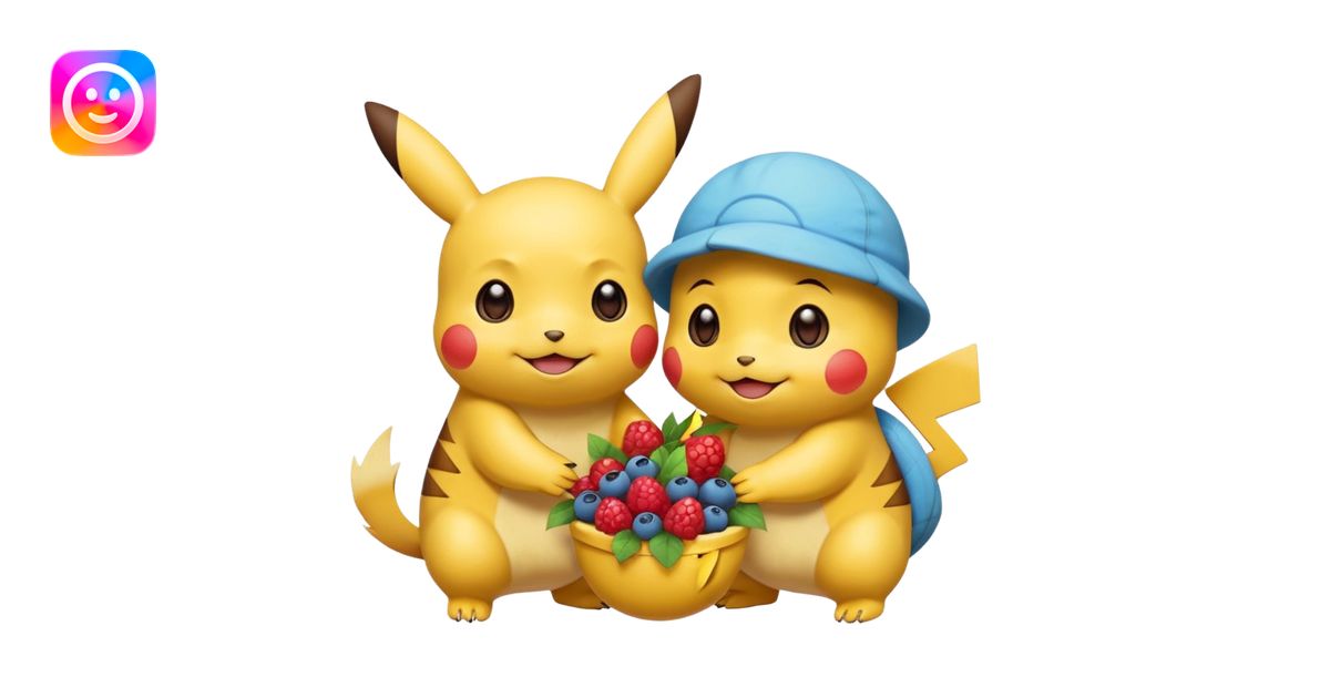 Two Pokémon are playing in a field. Pikachu has many berries, but ...