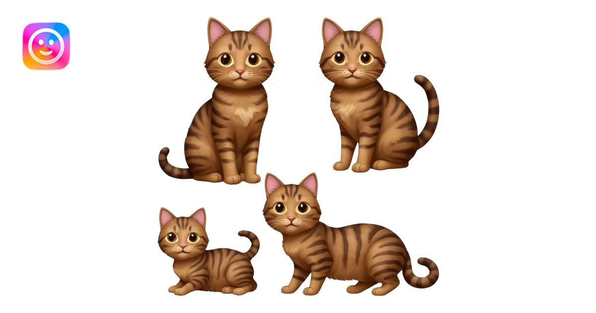 Create a cat in different poses emoji | AI Emoji Generator
