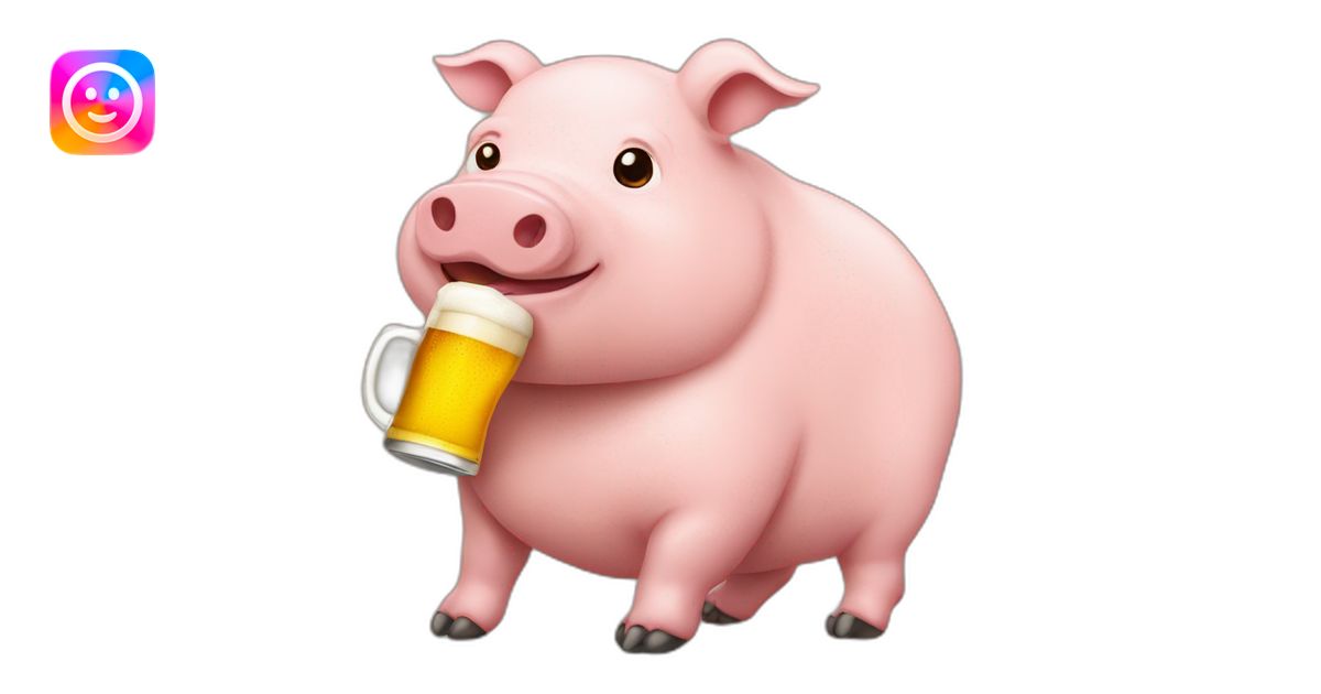 cerdito tomando cerveza emoji | AI Emoji Generator