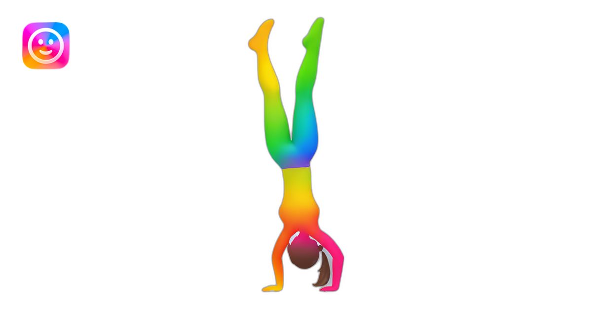 Rainbow Girl doing a handstand emoji | AI Emoji Generator