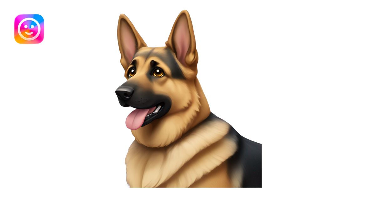 German shepherd named violet emoji | AI Emoji Generator