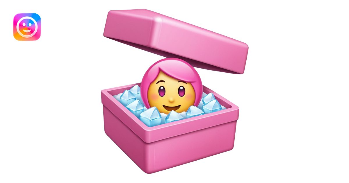 just make an emoji with a pink box with ice inside emoji | AI Emoji ...