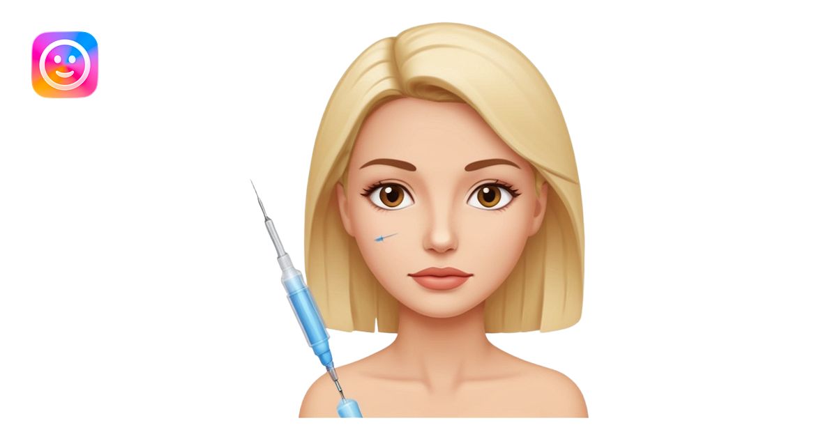 Woman taking a botox injection in the face emoji | AI Emoji Generator