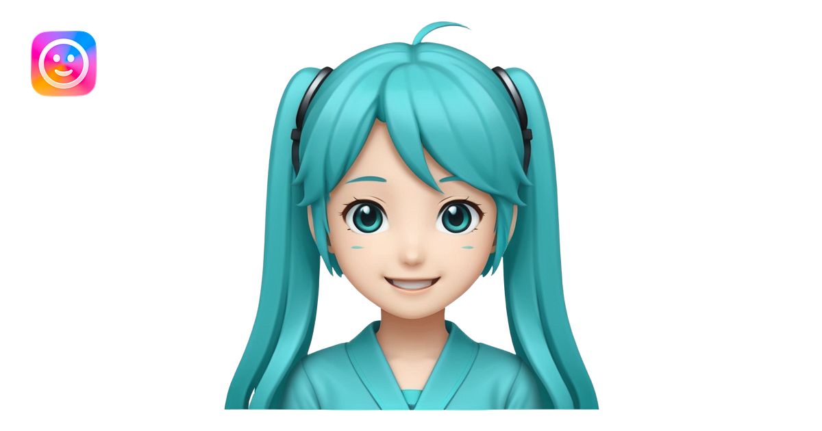 Hatsune Miku as a emoticon and is cute like an anime girl emoji | AI ...
