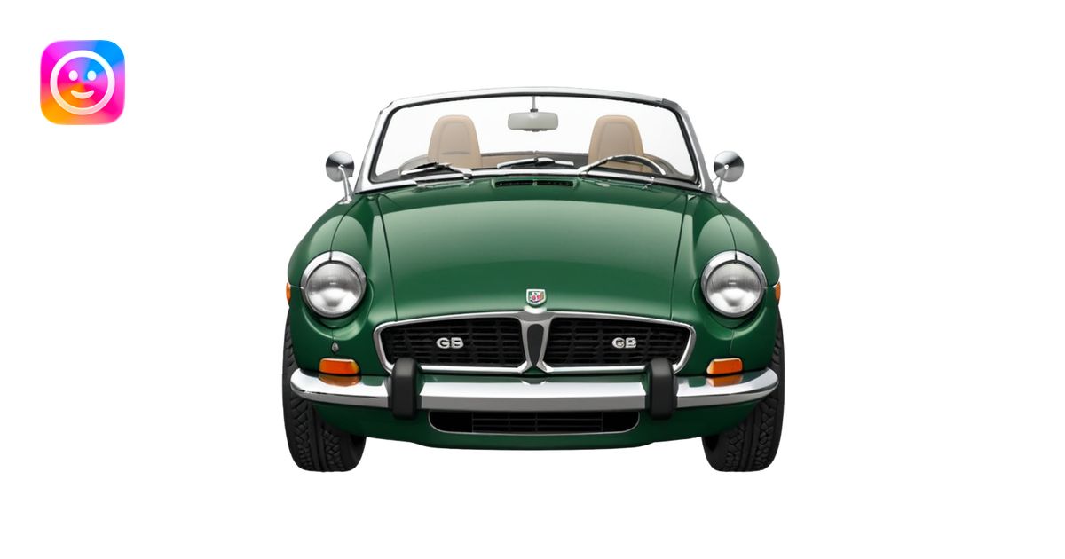 1977 British racing green Mgb roadster chrome bumper wire wheels emoji ...