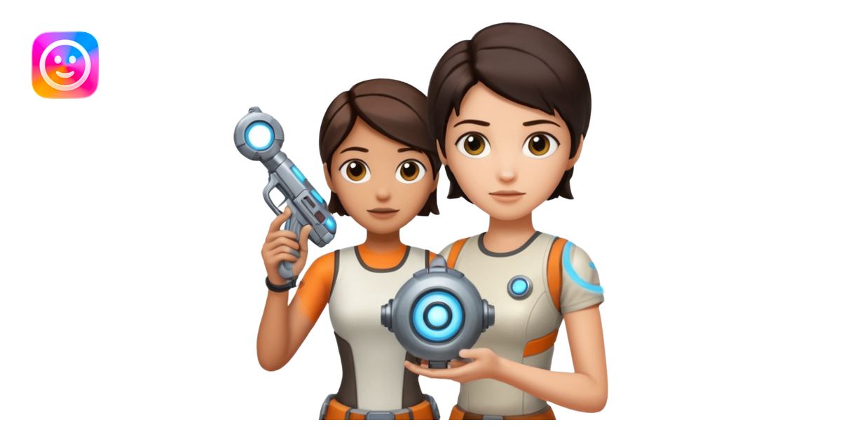 Chell portal gun wheatley emoji | AI Emoji Generator