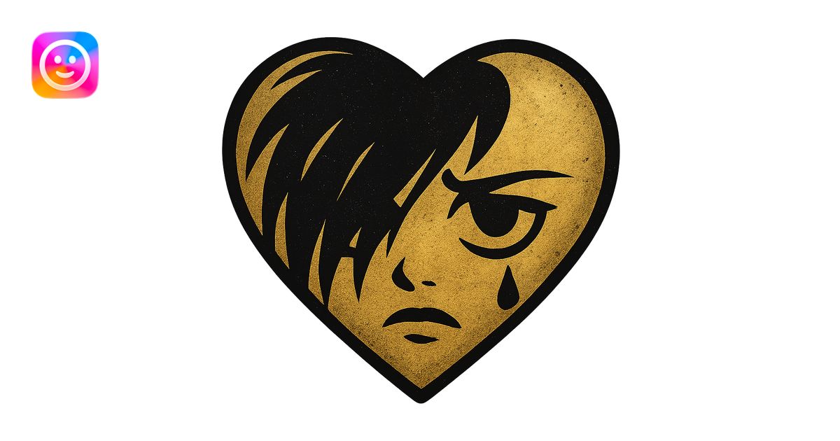 gold emo heart, remove background emoji | AI Emoji Generator