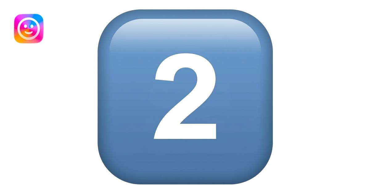 zahl 2 farbe weiß außen und innen #1AABF0 emoji | AI Emoji Generator