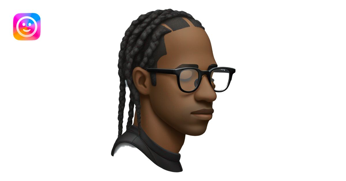 Travis Scott side view wear glasses emoji | AI Emoji Generator