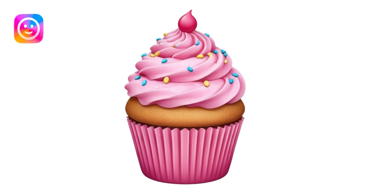 Cupcake with pink icing emoji | AI Emoji Generator