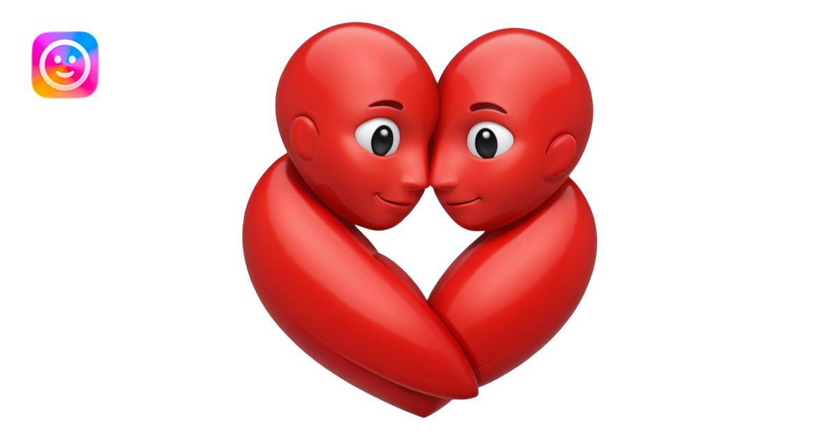 Deux coeur qui se font un calin emoji | AI Emoji Generator