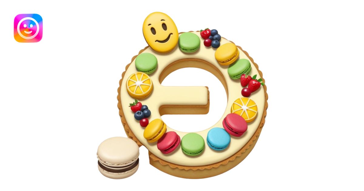 number-shaped cookie cream tart with macarons, fruit, and candy ...
