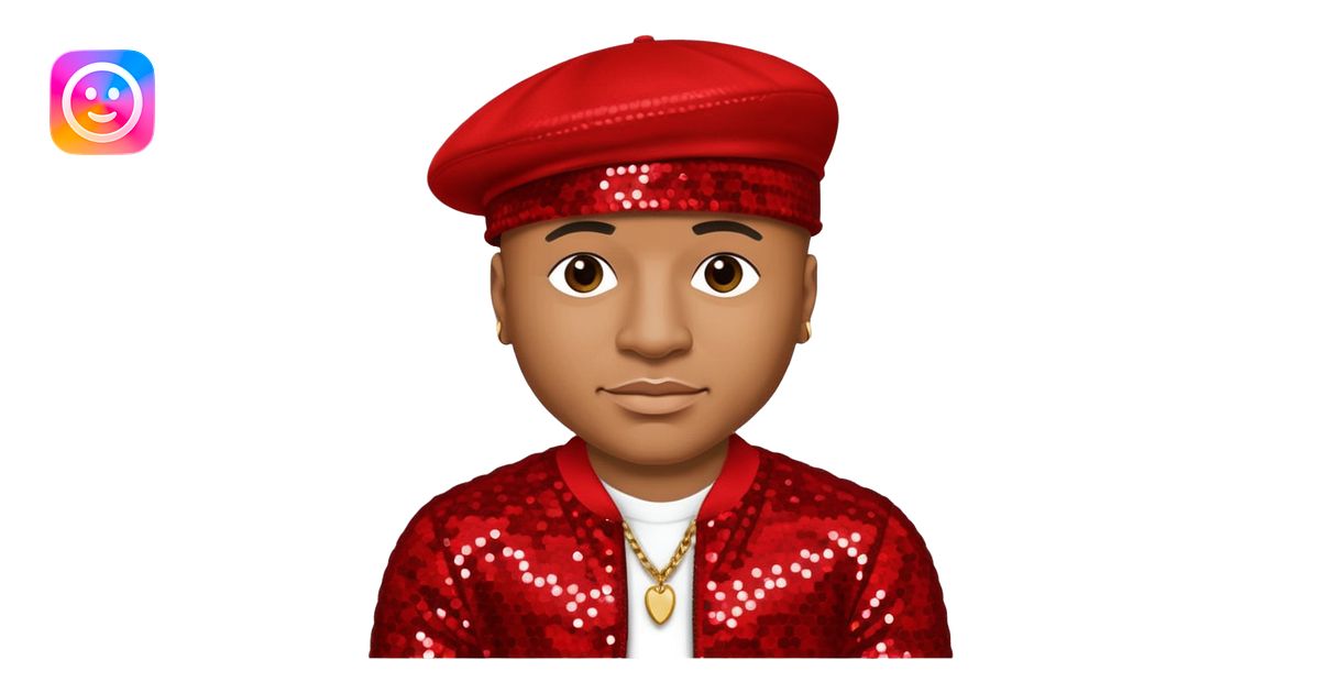 LL Cool J with red sequin outfit emoji | AI Emoji Generator