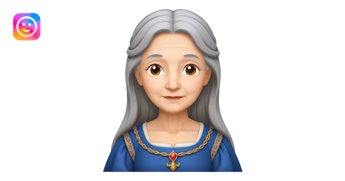 The kind and amiable grandmother in medieval fairy tales emoji | AI ...