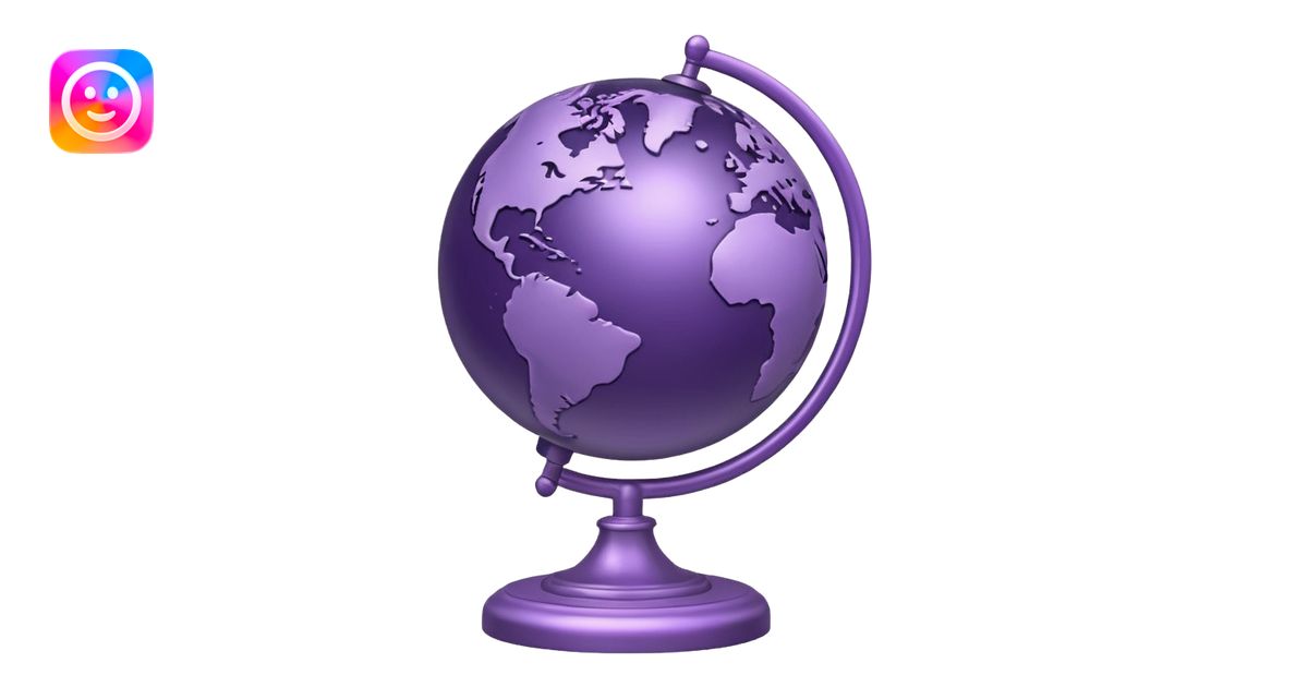 Realistic globe on a stand in muted purple tones emoji | AI Emoji Generator