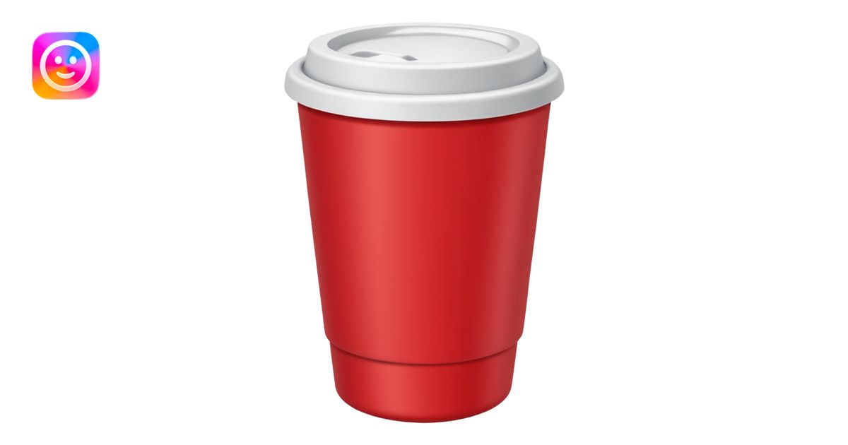 red plastic coffe with withe lid emoji | AI Emoji Generator