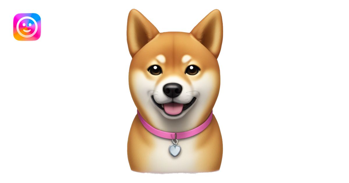 shiba inu gazing at viewer pink nose emoji | AI Emoji Generator
