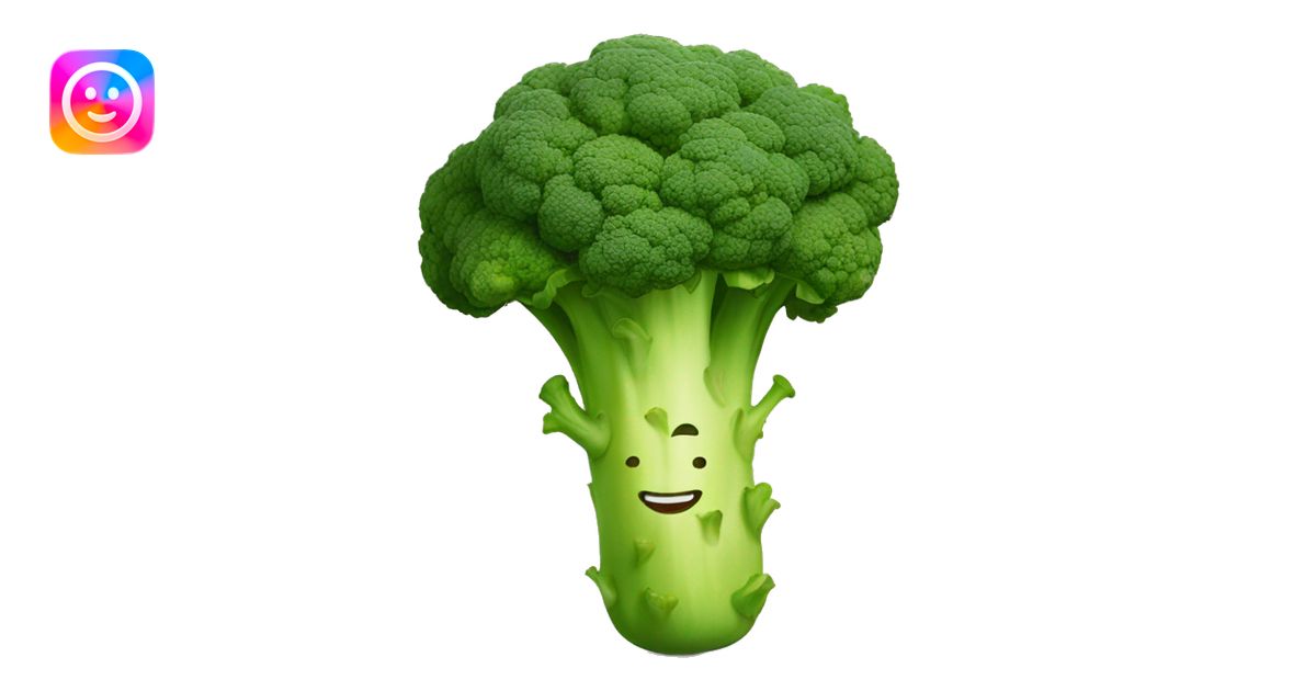 Broccoli and smileyface emoji | AI Emoji Generator