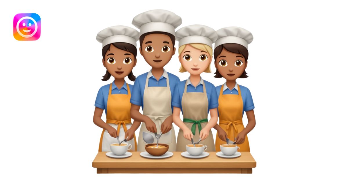 Cafe staf with cooking emoji | AI Emoji Generator