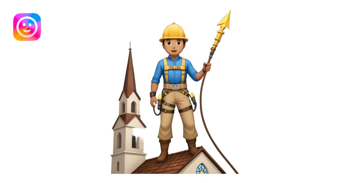 steeplejack man lightning conductor on a church spire emoji | AI Emoji ...