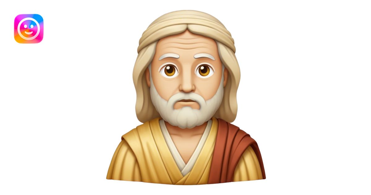 Cinematic Realistic Plato Portrait Emoji, depicted as a wise ancient ...