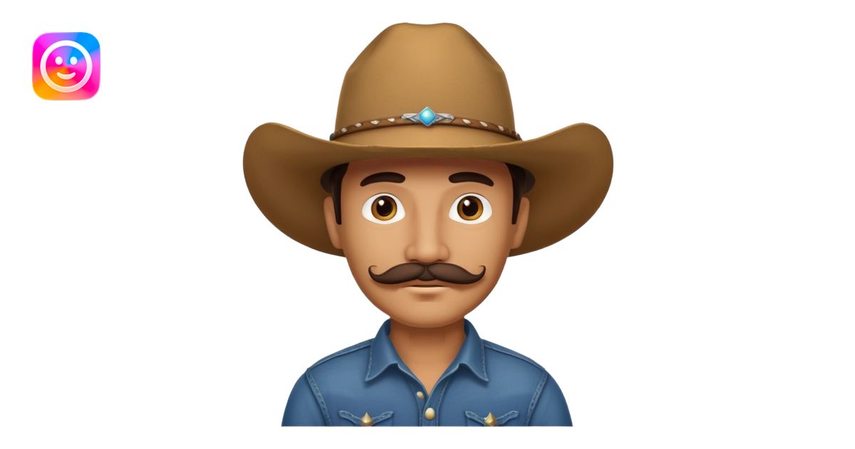 Cara de un vaquero guapo emoji | AI Emoji Generator