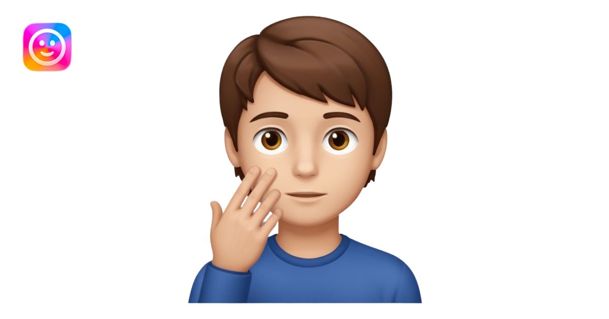 Hii hand + face boy emoji | AI Emoji Generator