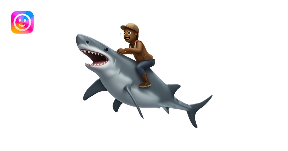 Moose riding a shark emoji | AI Emoji Generator