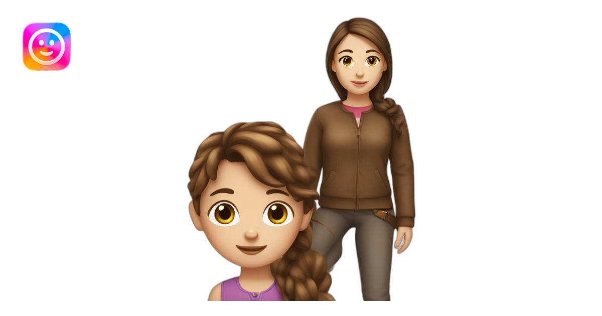 Brown haired Girl and spotted horse emoji | AI Emoji Generator