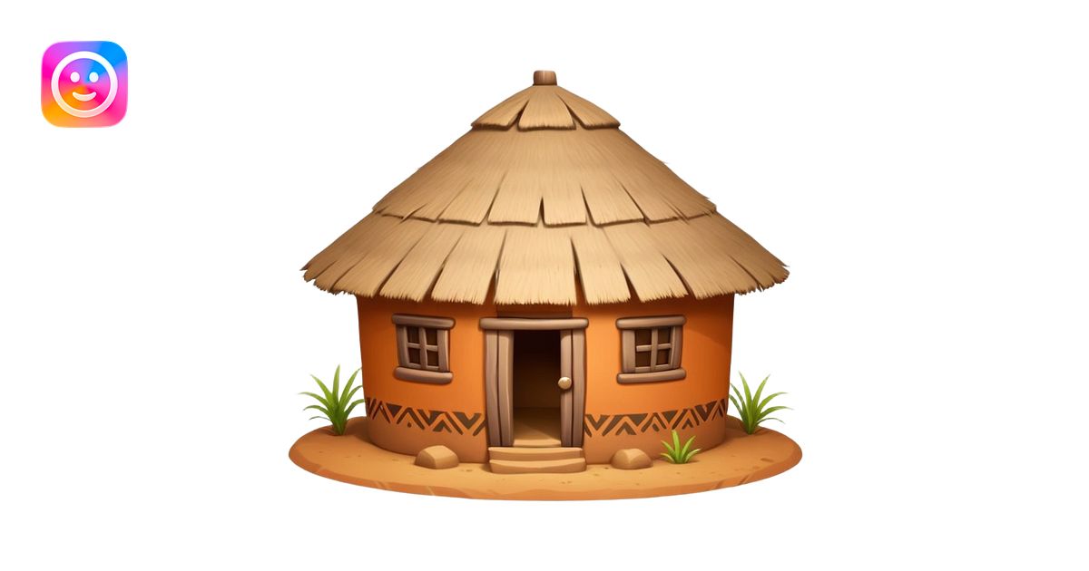 African mud hut tribal house, round adobe clay house, thatched roof ...