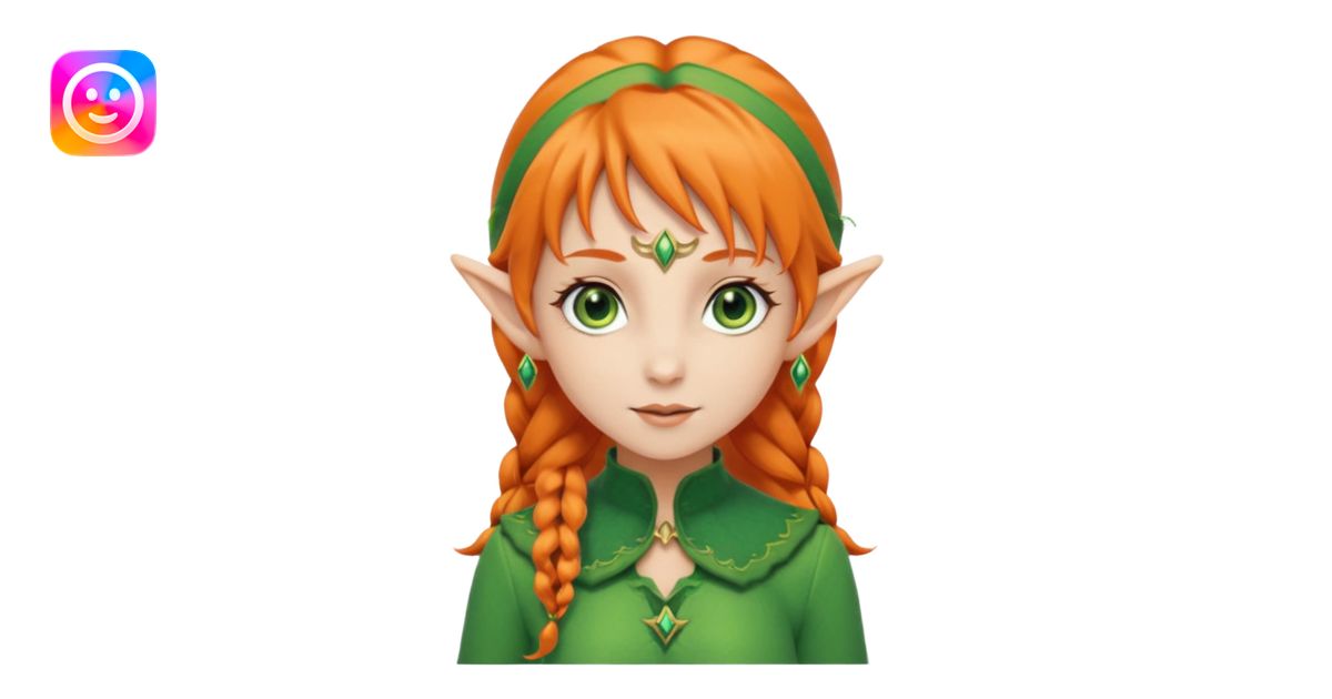 Orange Haired Elf, Elf girl with orange ponytail hair emoji | AI Emoji ...