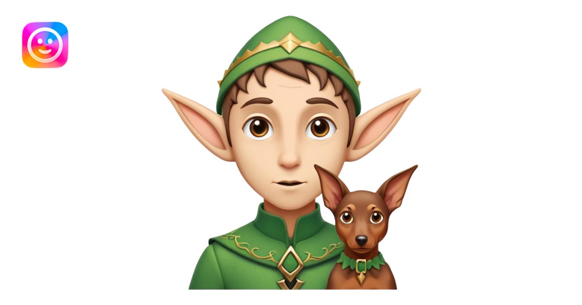 weird Dobie looking elf emoji | AI Emoji Generator