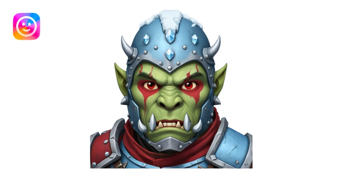Fantasy Christmas orc legion soldier icon, iron tundra army theme ...