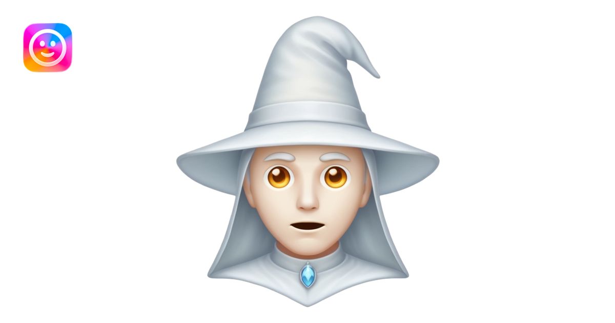Pointy hat white ghost man emoji | AI Emoji Generator