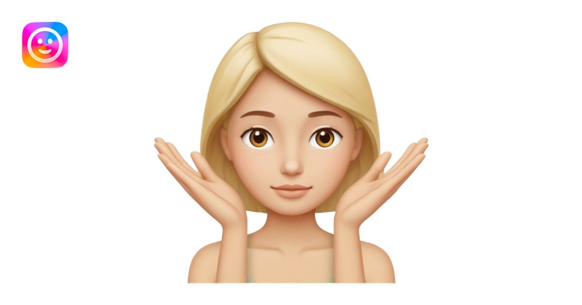 Minimal emoji representing reduced facial puffiness, soft hand gesture ...