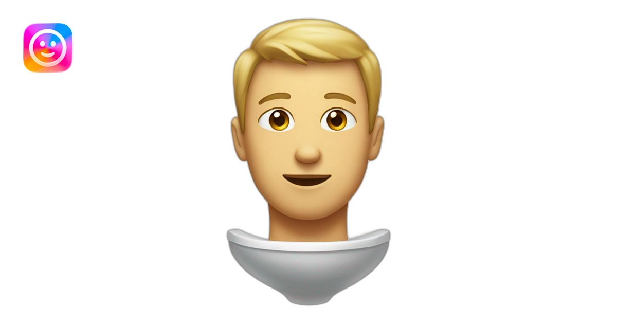 male head and neck sticking out of a toliet emoji | AI Emoji Generator