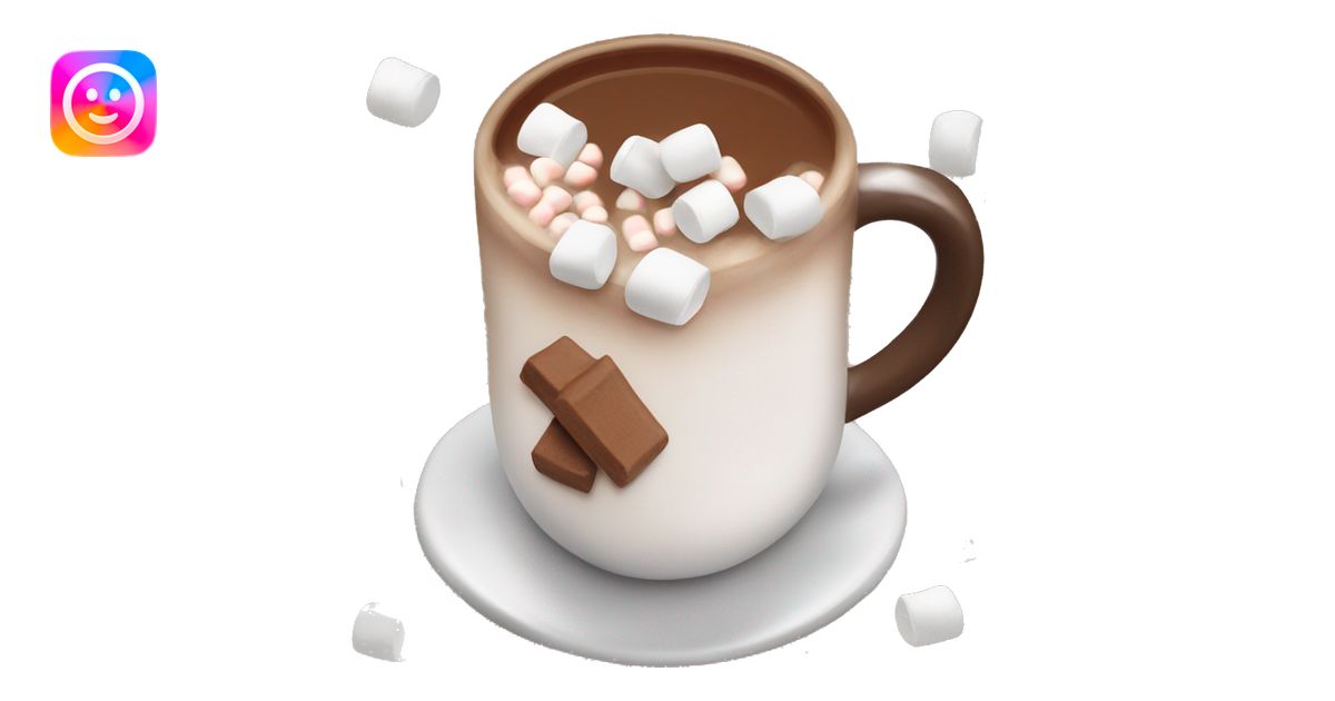 Hot chocolate with marshmallows on top emoji | AI Emoji Generator