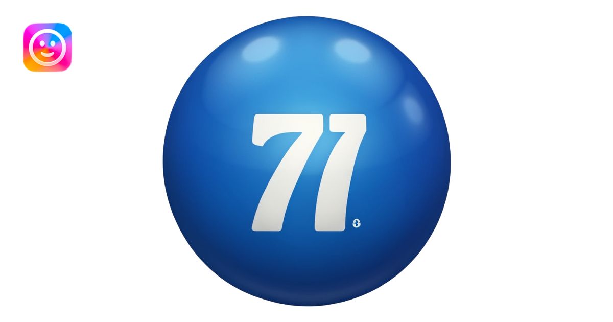 pull ball with the number 7th blue emoji | AI Emoji Generator